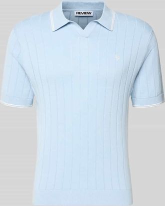 Review Slim Fit Polo-Strickshirt mit Logo-Stickerei