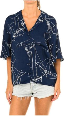 Superdry Femme, Blouses et Chemises, Bleu, Taille: 38 FR Edit Revere Blouse