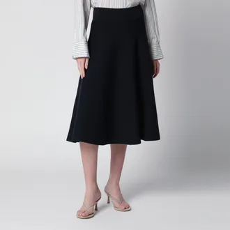 Frankie Shop Midi-Strickrock aus Viskosemix in Blau