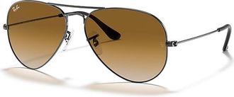Ray-Ban Aviator Gradient Sonnenbrillen Gunmetal Fassung Braun Glas 55-14