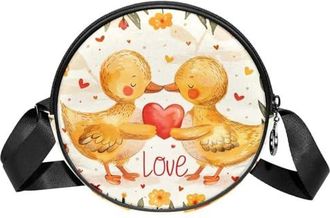 Generic Petit sac &agrave; bandouli&egrave;re circulaire pour femme, petit sac &agrave; bandouli&egrave;re avec fermeture &eacute;clair, bretelles r&eacute;glables, sac &agrave; main rond d&eacute;contract&eacute; pour fe