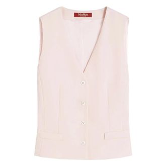 Max Mara Femme, Vestes, Rose, Taille: 42 FR Gilet en cr&ecirc;pe de laine