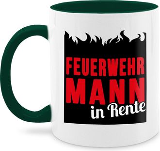 Shirtracer Tasse Tassen 325ml - Feuerwehr - Feuerwehrmann in Rente - schwarz - 325 ml - Dunkelgr&uuml;n - feuerwehrtasse feuerwehrgeschenkartikel kaffeetasse feuerweh