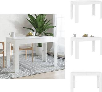 vidaXL Table à manger Blanc brillant 120x60x76 cm Bois dingénierie - Table À Manger - Table Blanche - Table Design - Table Moderne - Table Extensible