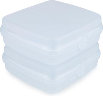 Tupperware 2x Eco+ Sandwich-Box hellblau Brotdose Pausenbrot Brotbox (inkl. 1x Schl&uuml;sselanh&auml;nger Zuf&auml;llig)