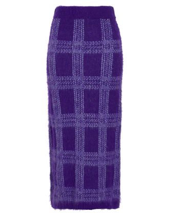 8 by YOOX CHECK JACQUARD KNIT MIDI SKIRT