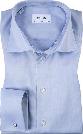 Eton Herren Hemd blau Baumwolle