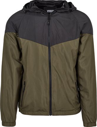 Urban Classics Herren Jacke 2 - Tone Tech Windrunner TB2107, Gr. XXXX-Large (Herstellergr&ouml;&szlig;e: 5XL), Mehrfarbig (Black/Dark Olive 01338)