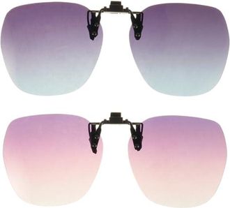 Beaupretty Lot de 2 Lunettes de Soleil Polaris&eacute;es &agrave; Clipser pour Conduite, sans Monture, Protection Anti-&eacute;blouissement Uv, Teintes Gris Bleu et Rose P&acirc;le, L&eacute;g&egrave;re