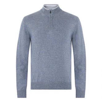 Fedeli Eleganter Pullover mit Rei&szlig;verschluss - - Knitwear - Herren - Blau - L