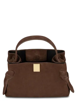 Yuzefi Womens Mini Gyoza Bag Brown Outer: Bovine Leather Handbags Hand