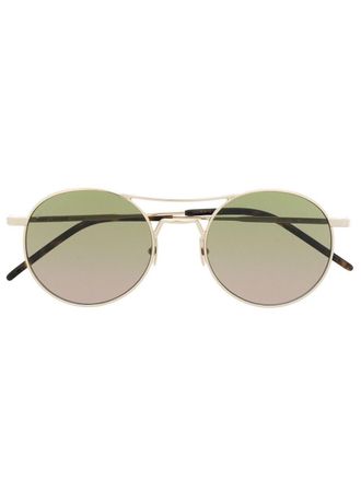 Saint Laurent Eyewear lunettes de soleil &agrave; monture ronde - Or