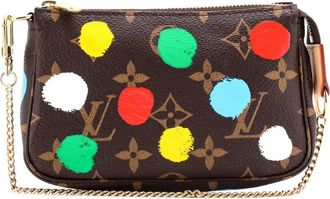 Louis Vuitton Pochette Accessoires Yayoi Kusama Painted Dots Monogram Canvas Mini clutch bag - Marron