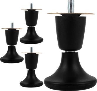 DOITOOL 4 M&ouml;belbeine aus Kunststoff mit Gewindebolzen Ersatzf&uuml;&szlig;e f&uuml;r Bettgestelle und Sofas Robuste rutschfeste M&ouml;belf&uuml;&szlig;e f&uuml;r Ecksofa und Schlafsofa