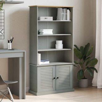 vidaXL B&uuml;cherregal vigo Grau 85x35x170 cm Massivholz Kiefer - Vidaxl