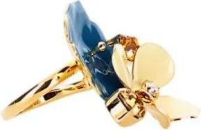 Marni Ring - Floral Design Gold-Tone Ring With Sparkling Accent - Gr. ONE SIZE - in Mehrfarbig - f&uuml;r Damen