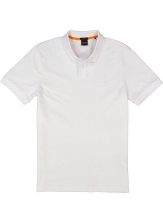 Boss Orange by Hugo Boss BOSS Orange Herren Polo-Shirt weiß Baumwoll-Piqué