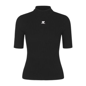 Courr&egrave;ges Schwarzes Strickoberteil - - Knitwear - Damen - Schwarzk - XS