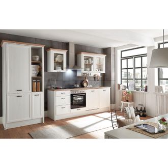 Ridgevalley home24 Kühlumbauschrank 104 x 217 x 60cm Weiß/Pinie Weiß Dekor