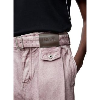Loewe Jean large avec ceinture en denim de coton