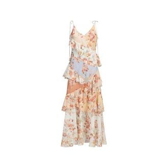 Zimmermann Robe fluide fleurie en coton et soie