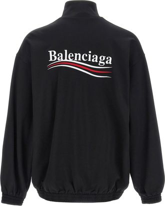 Balenciaga Logo-Embroidered Sweatshirt - Black