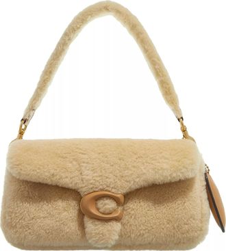 Coach Pochettes - Leather Covered C Closure Shearling Pillow Tabby 2 - Gr. unisize - in Beige - f&uuml;r Damen