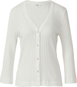 s.Oliver 3/4-Arm-Shirt T-Shirt Semitransparente Strickjacke aus Ajour-Rippe