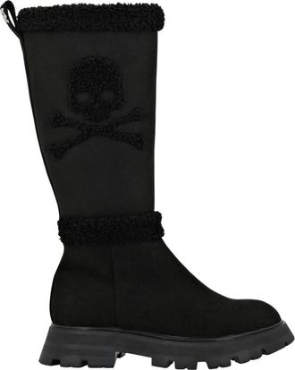 Philipp Plein Femme, Chaussures, Noir, Taille: 38 EU Mid Flat Bottes Skull Bones