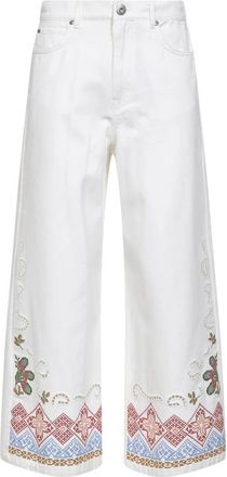 Max Mara Femme, Pantalons, Blanc, Taille: 42 FR Cotton Bull Pantalons