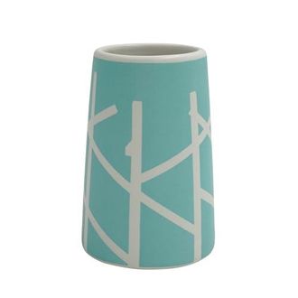 MSV Vaso wei&szlig; und blau Tree, &Oslash;7,5 x 11