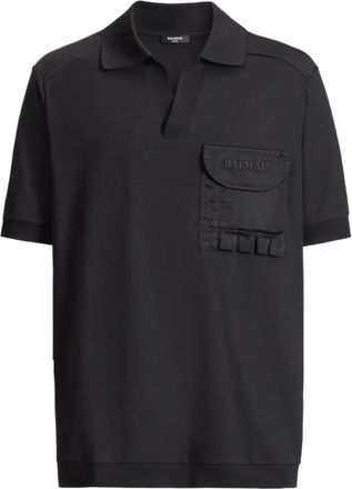 Balmain Vintage Utility Polo - - Tops - Herren - Schwarzk - M