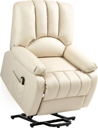 HOMCOM Elektrischer Sessel mit Aufstehhilfe Relax-Sessel mit verstellbarer R&uuml;ckenlehne aus Mikrofaser mit Fu&szlig;st&uuml;tze und Fernbedienung - 86 x 92 x 102 cm - Be