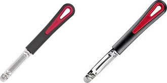 Westmark 6046RT60 Eplucheur de tomates et de kiwis Retro-Tomfix en PP/TPE/Aluminium, Noir/Argent, 18,5 x 2,2 x 1,8 cm & Éplucheur Econome de Pommes et de Pomme