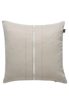 Joop Kissenhülle Ribbon, Creme, Champagner, Beige, Textil, Schriftzug, 40x40 cm, hochwertige Qualität, Wohntextilien, Bezüge, Kissenbezüge