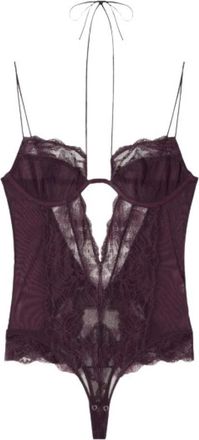 Patrizia Pepe Femme, Tops, Noir, Taille: 42 FR Body top en dentelle et tulle