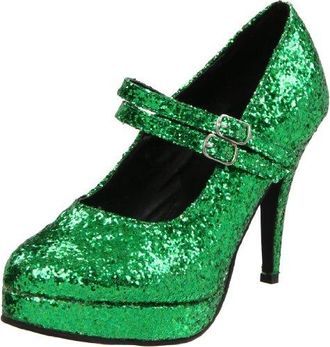 Ellie Shoes Escarpins Maryjane 421-Jane-G pour Femme, Multicolore, Taille Unique, Paillettes Vertes., 42 EU