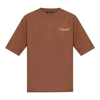 Dsquared2 Signature Locker geschnittenes T-Shirt - - Tops - Herren - Braun - XL