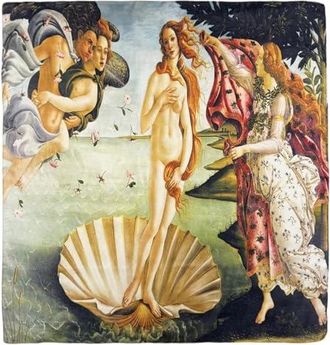 GFM &Eacute;charpe d&eacute;t&eacute; carr&eacute;e en soie m&eacute;lang&eacute;e de petite taille (SMSQ), Botticelli - La naissance de V&eacute;nus, S