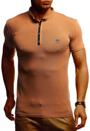 LEIF NELSON Sommer Poloshirt Kurzarm Herren T-Shirt Kragen (Braun, Größe XXL) - Casual Männer Poloshirts lang Baumwolle - Polo Shirt for Men Tshirt