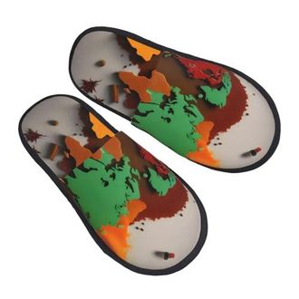 Generic Pantoufles En Feutre Carte Du Monde Faite D&Eacute;pices L&eacute;gers Pantoufles DH&ocirc;tel Lavables Chaussons Maison Pour H&ocirc;tel Voyage Homme M