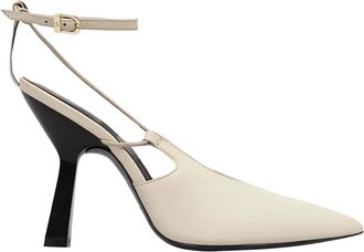 Patrizia Pepe Femme, Chaussures, Blanc, Taille: 38 EU Sandale Pointue en Cuir