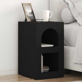 vidaXL Table de chevet 2 pcs Noir 29,5 x 33,5 x 50 cm vidaXL