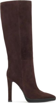 Kazar Bottes hautes en daim &agrave; enfiler - Femme - Chaussures - Brun - Taille: 37 EU