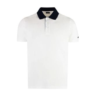 Paul & Shark Baumwoll-Polohemd mit Kontrastkragen - - Tops - Herren - Wei&szlig; - 2XL