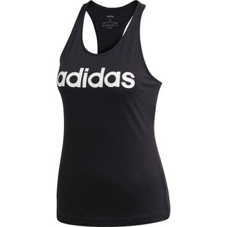adidas Damen Tanktop Essentials Linear Slim, Black/White, M, DP2359