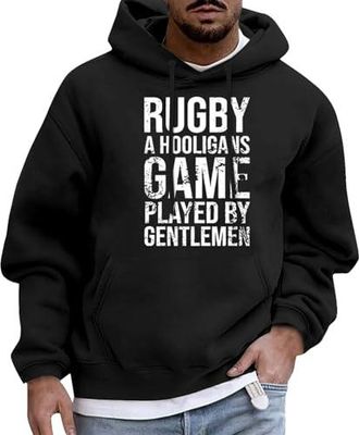 Generic Sweat a Capuche Homme Hooded Sweatshirt Sweats &agrave; Capuche Pullover Rugby Fans pour Hommes et Femmes, Cadeau R&eacute;tro pour Les Amateurs de Rugby