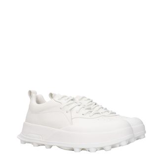 Jil Sander Mens White Leather Sneakers