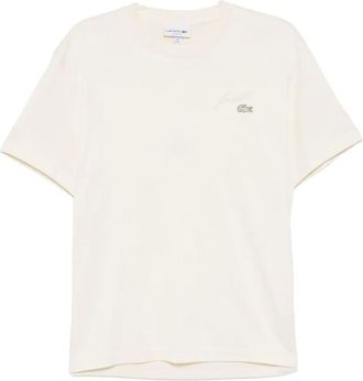 Lacoste t-shirt en coton à logo brodé - Tons neutres