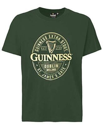 Guinness T-shirt Guinness avec imprimé étiquette Brewed in Dublin, couleur vert bouteille